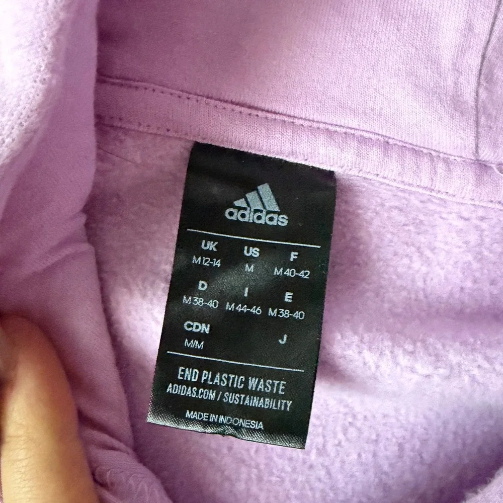 adidas | Tops | Adidas Womens Lilac Purple Cursive Embroidered Logo ...